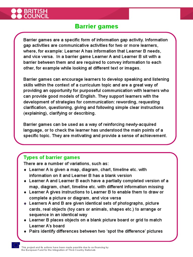 Barrier Games | PDF | Communication | Information