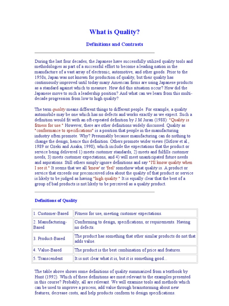 What Is Quality | PDF | Japan | Design