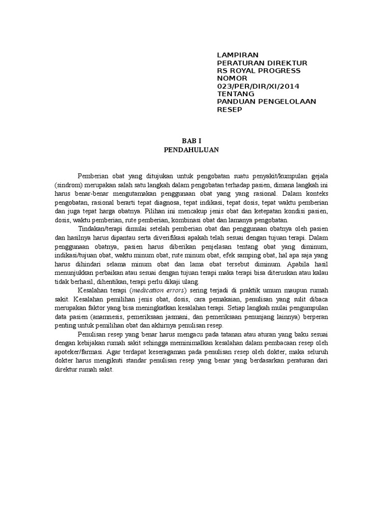 Panduan Penulisan Resep | PDF