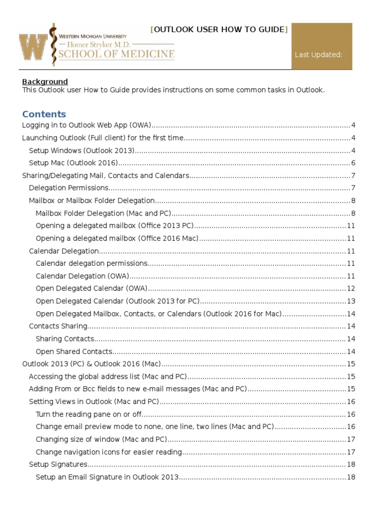 Outlook User How To Guide | Download Free PDF | Microsoft Outlook ...