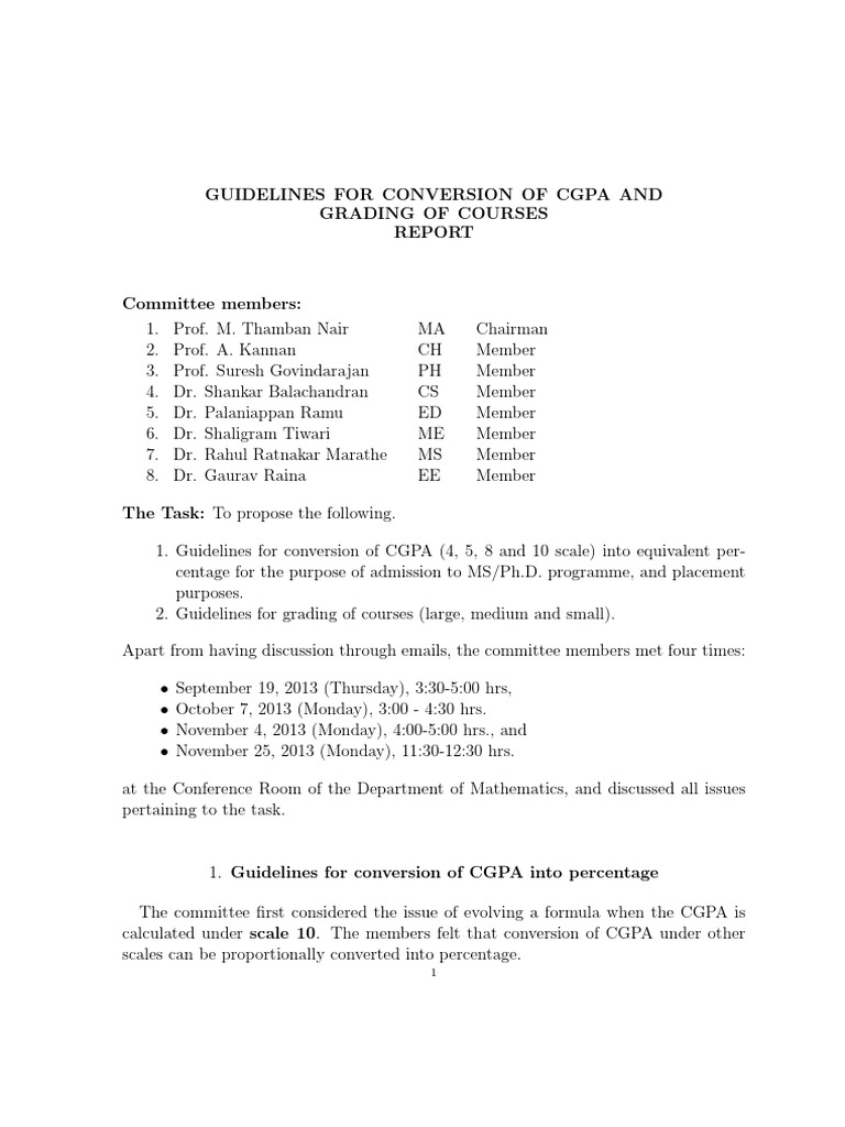 CGPA To Percentage | PDF | Reference Range | Grading (Education)