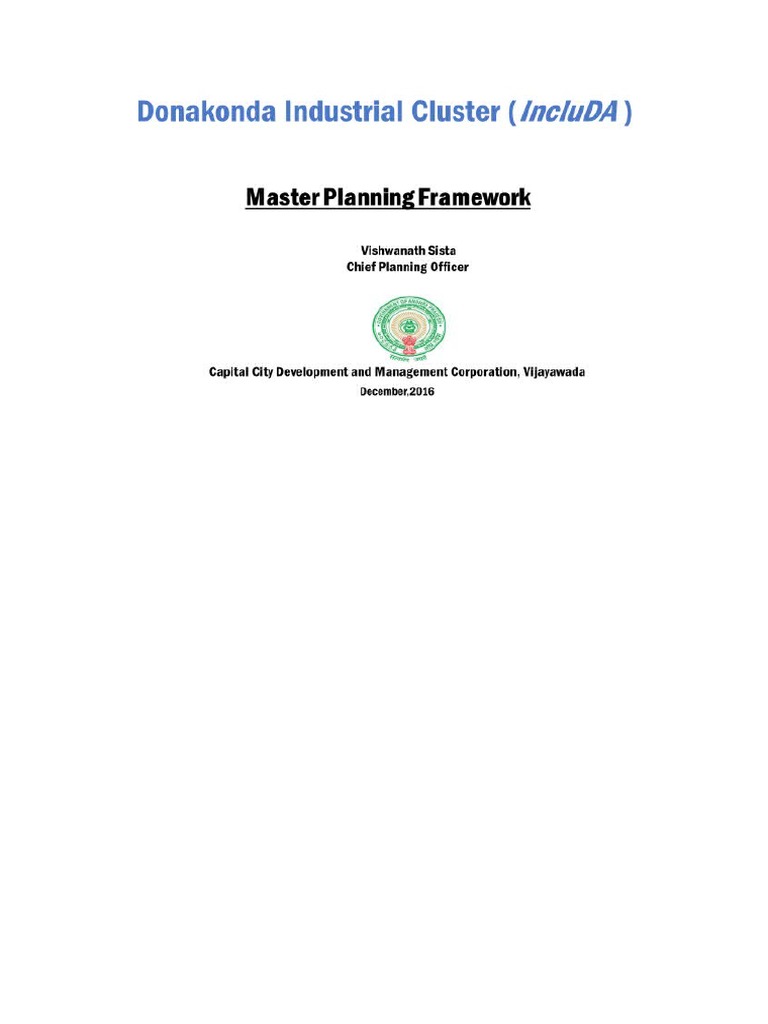 Donakonda Development Cluster - Master Planning Framework Dec2016 | PDF ...