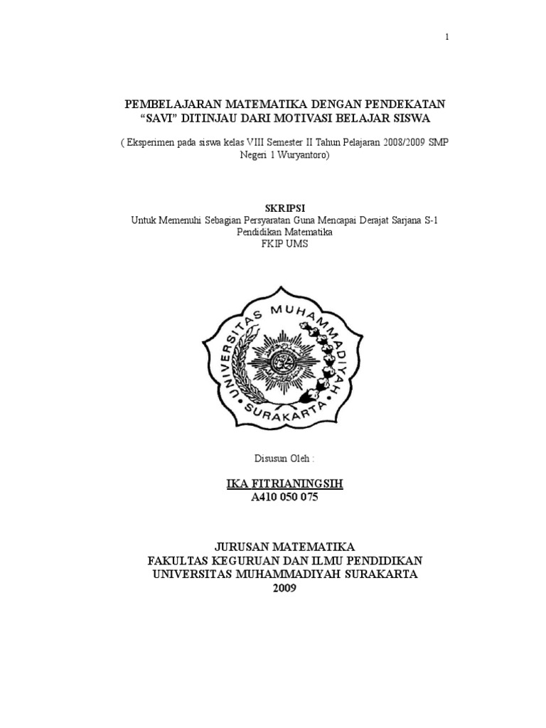 Pembelajaran Matematika Dengan Pendekatan SAVI | PDF
