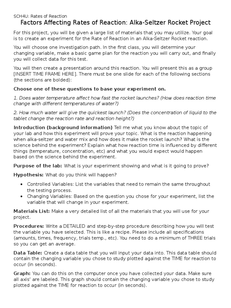 Factors Affecting Rates of Reaction | PDF | Experiment | Data