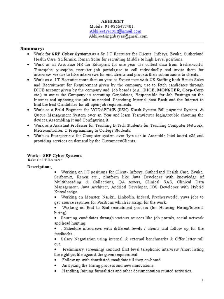 Abhijeet Resume | Download Free PDF | Microsoft Windows | Operating System