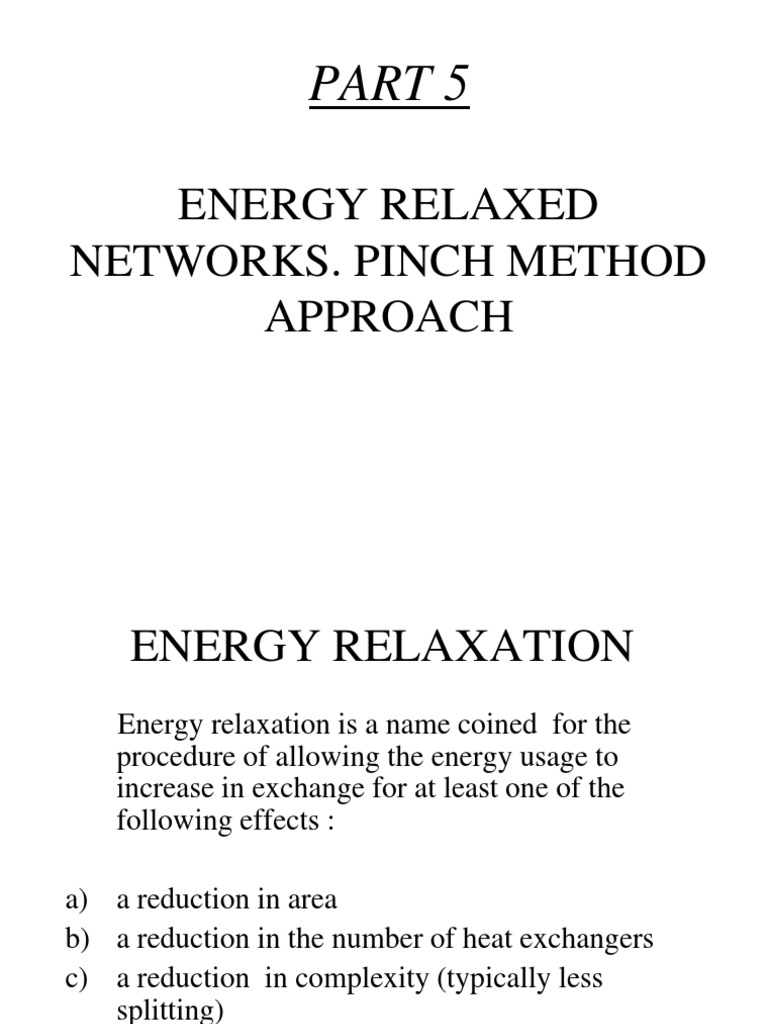 PINCH ANALYSIS Part 5 - Energy Relaxation PDF | PDF | Electrical ...