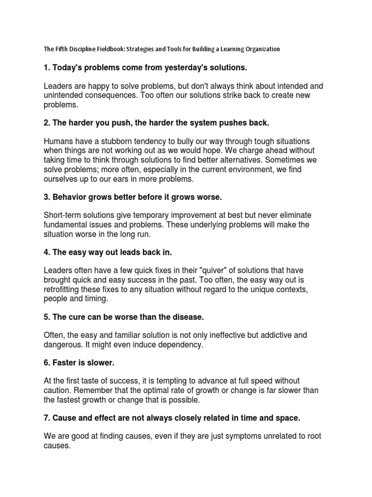 The Fifth Discipline Fieldbook | PDF | Action (Philosophy) | Emergence