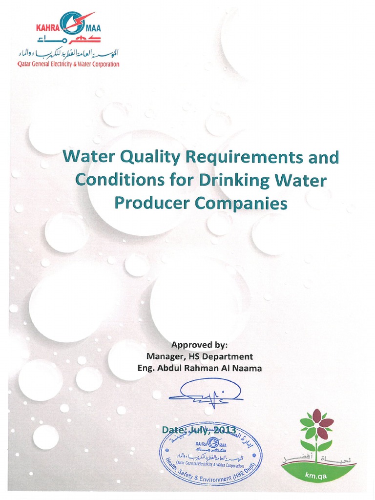 Kahramaa Water Quality Parameters | PDF