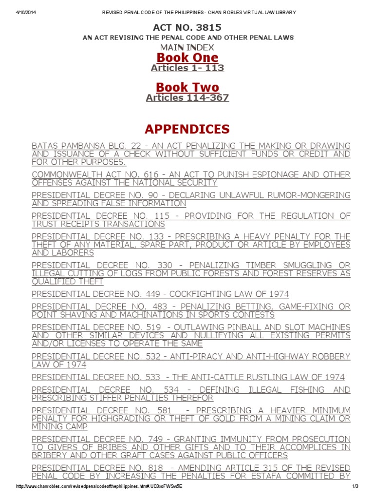 Revised Penal Code of the Philippines | PDF | Human Trafficking | Theft