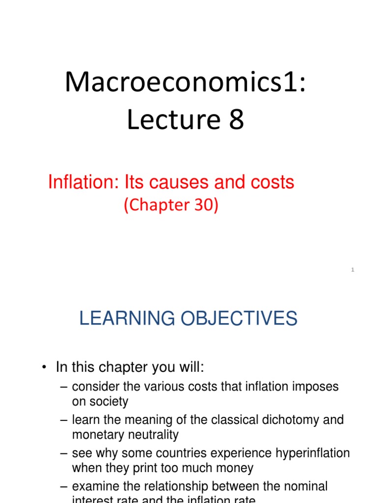 Macroeconomics1:: Inflation: Its Causes and Costs (Chapter 30) | PDF ...
