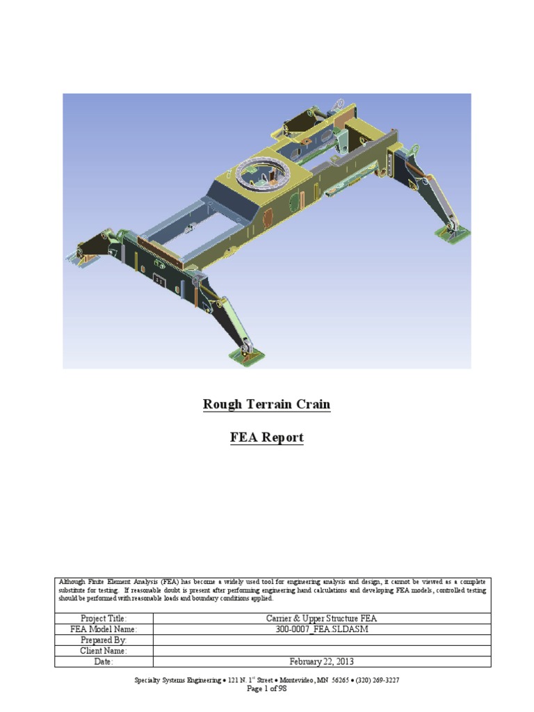 SpecSys6 Base FEA Report | PDF | Finite Element Method | Strength Of Materials