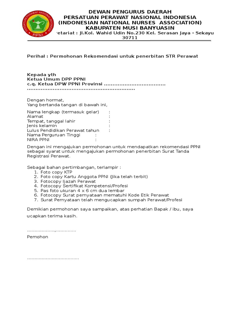 Surat Rekomendasi STR Baru Dan STR Ulang | PDF | Kesehatan Holistik