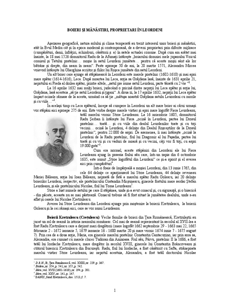 Boieri Manastiri Proprietari in Leordeni PDF | PDF