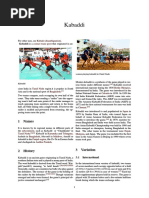 Kabaddi Project | PDF | Sports | Team Sports
