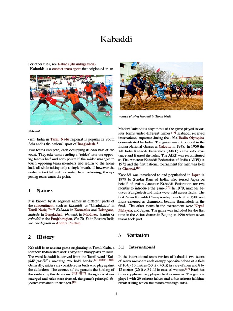 Kabaddi | PDF | South Asia | Bangladesh