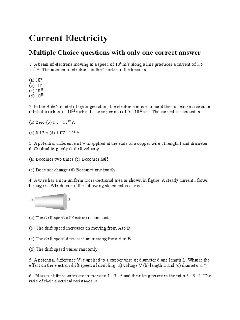 Current Electricity | PDF | Electric Current | Electrical Resistance ...