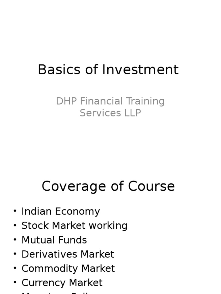 Basics of Investment Final | PDF | Futures Contract | Government Budget ...