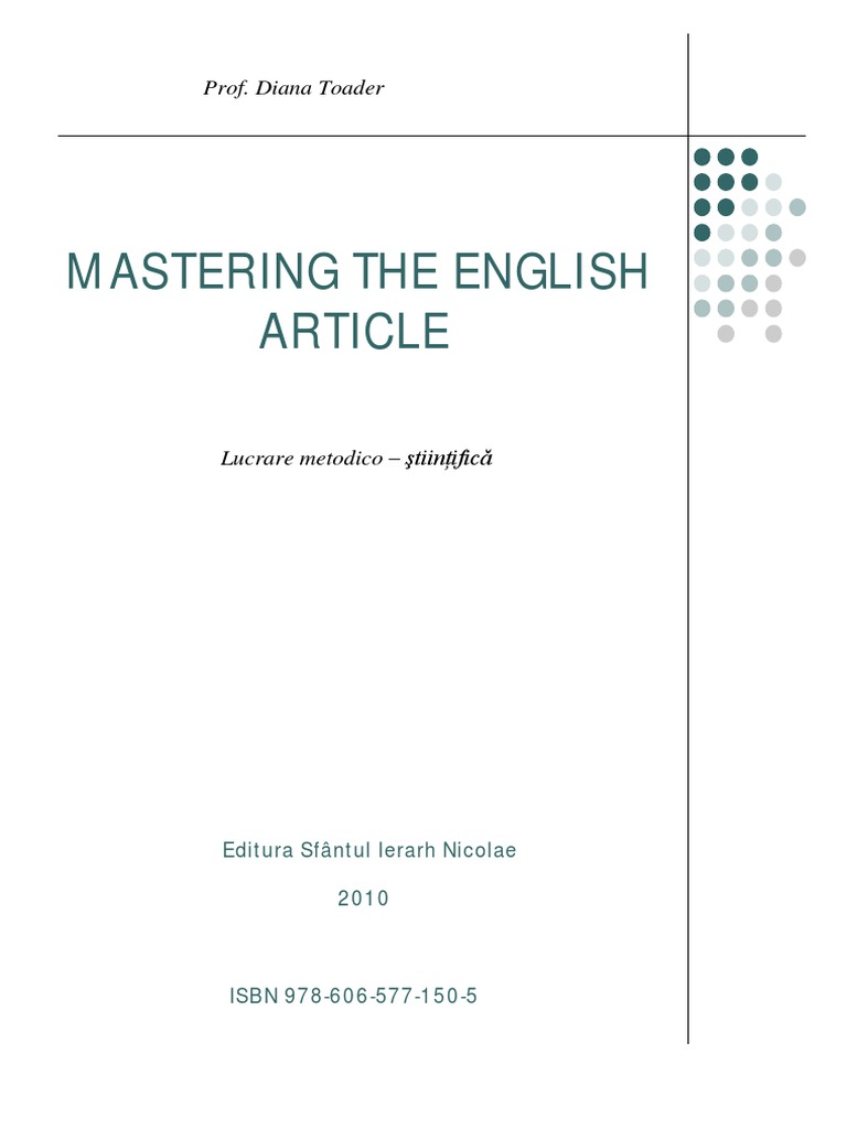 Mastering The English Article | PDF | Proposition | Syntax