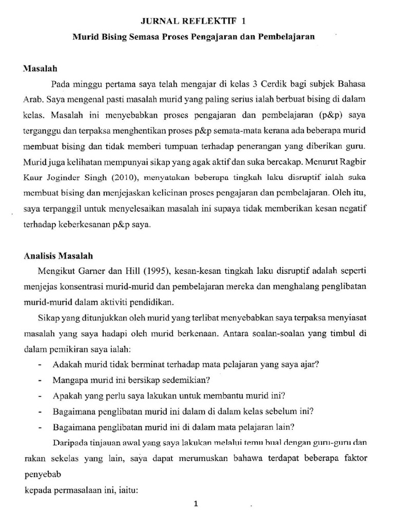 1-10 Contoh Jurnal Reflektif | PDF
