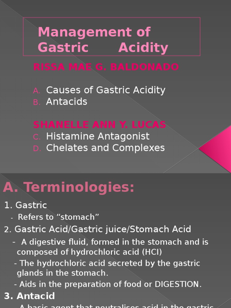 Management of Gastric Acidity | PDF | Heartburn | Gastroenterology