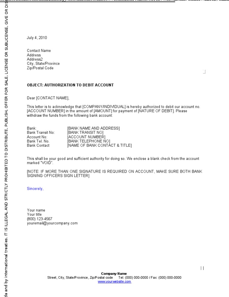 Authorization To Debit Account | PDF | Debit Card | Banks