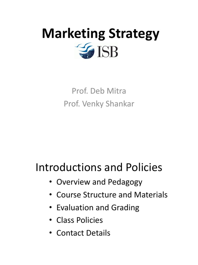 Session 1 Class Slides | PDF | Strategic Management | Marketing