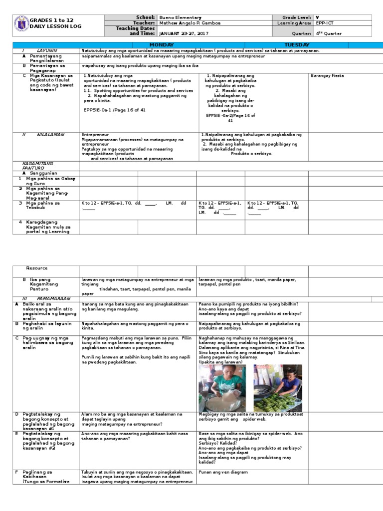 DLL - Epp 5 - Q4 - W1 | PDF
