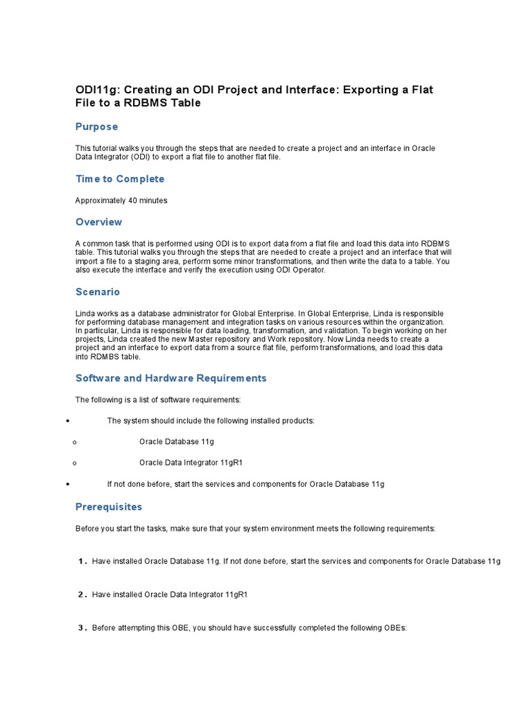 Export Flat File to RDBMS with ODI | PDF | Database Schema | Databases