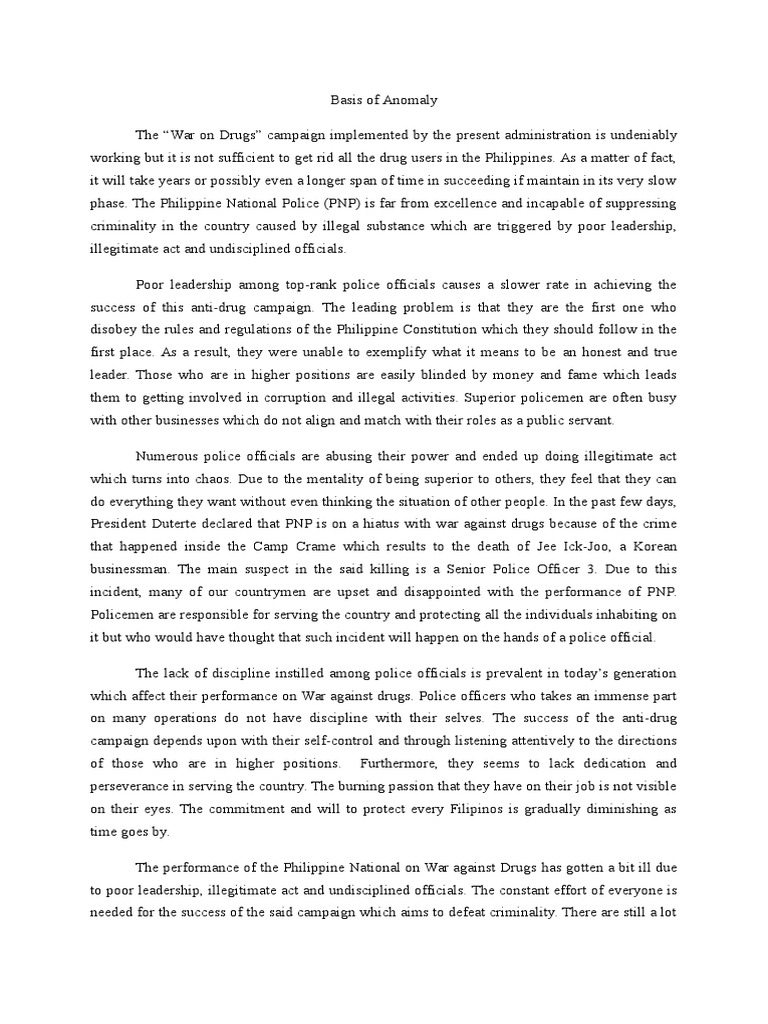 Position Paper | PDF | Law Enforcement | Crime & Violence