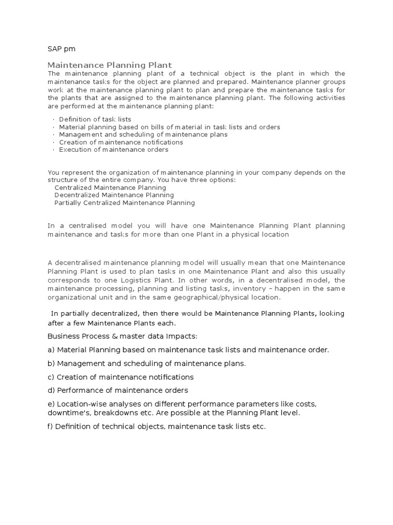 SAP PM | PDF | Decentralization | Business Process