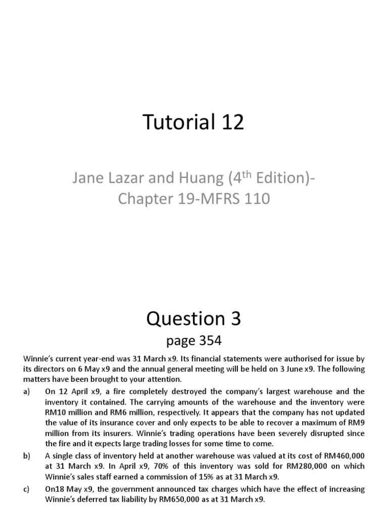 Tutorial 12 PDF | PDF | Going Concern | Inventory