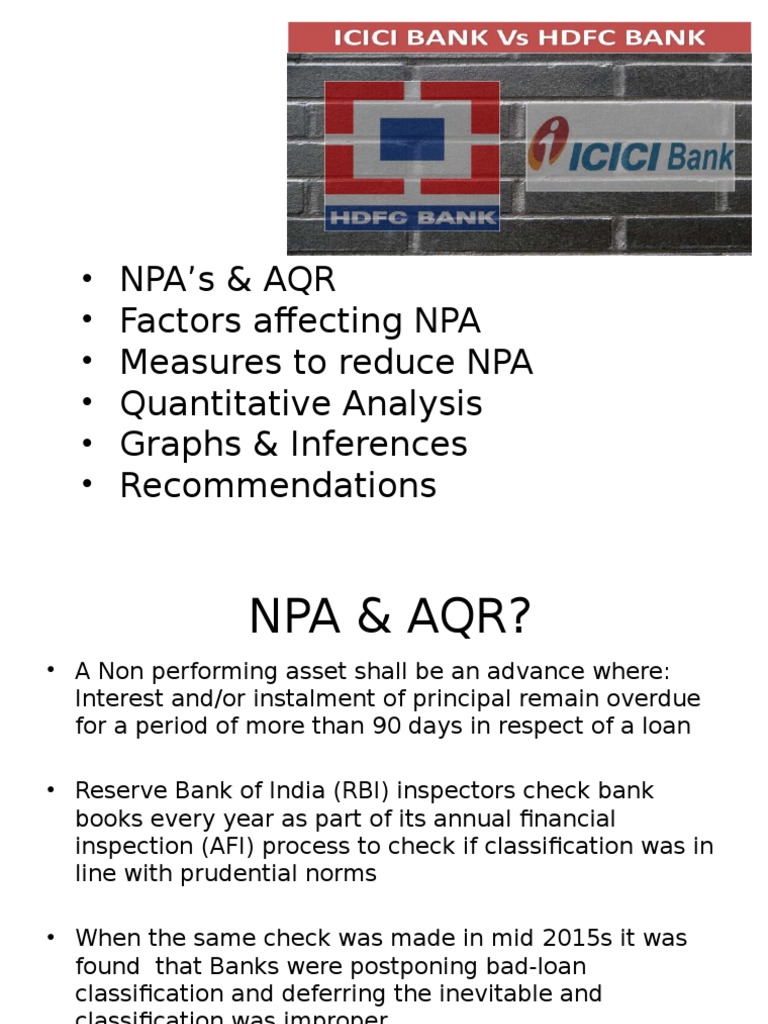 Npa'S & Aqr - Factors Affecting NPA - Measures To Reduce NPA ...