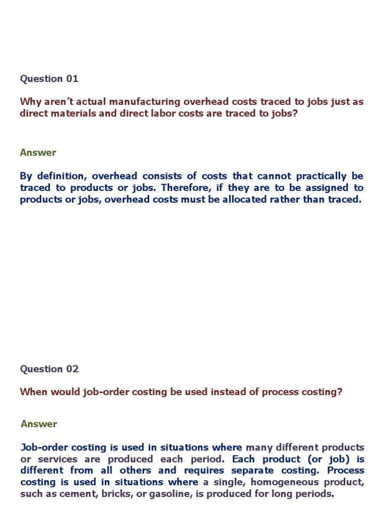 Lecture 8 1 Job Order Costing Theory Pdf Pdf Cost Of Goods Sold