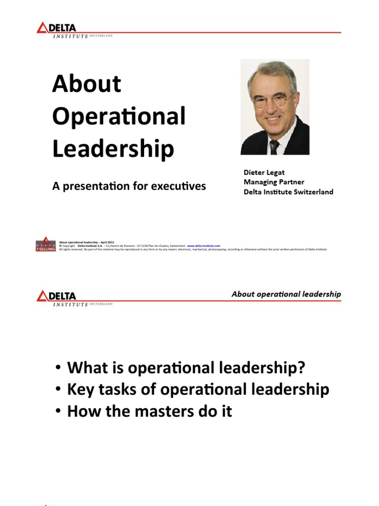 Operational Leadership | PDF | Business | Accountability
