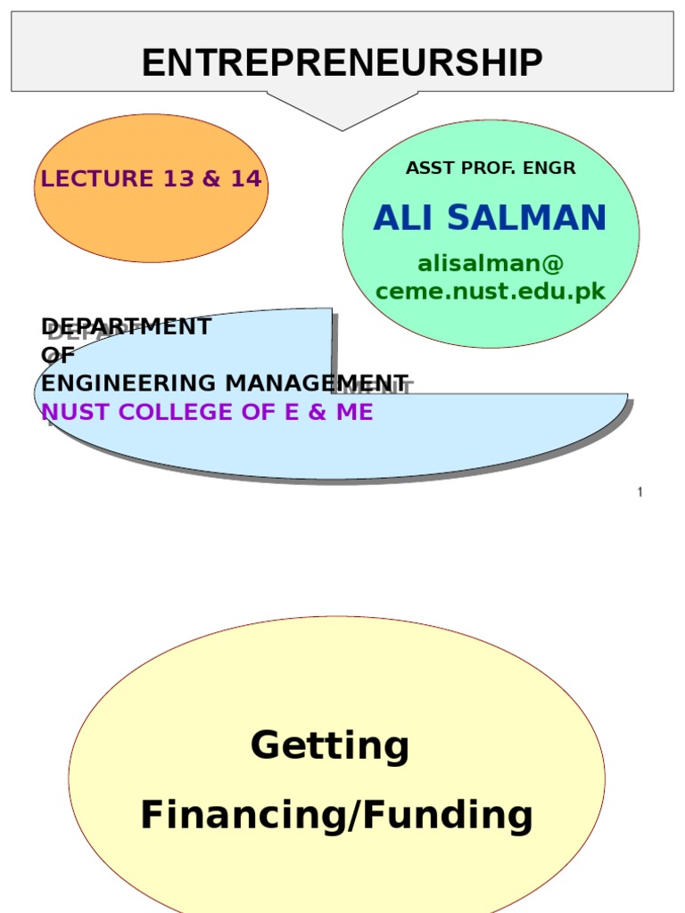 Lect 13 & 14 Entrepreneurship | PDF | Angel Investor | Venture Capital