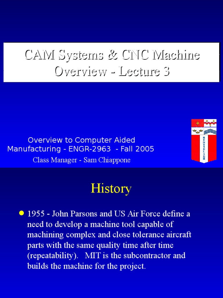 CAM Systems & CNC Machine Overview - Lecture 3 | PDF