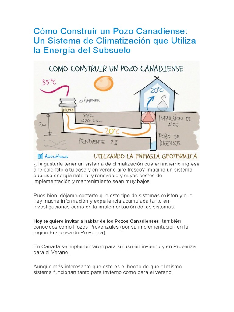 Cómo Construir Un Pozo Canadiense | PDF | Hvac | Calor