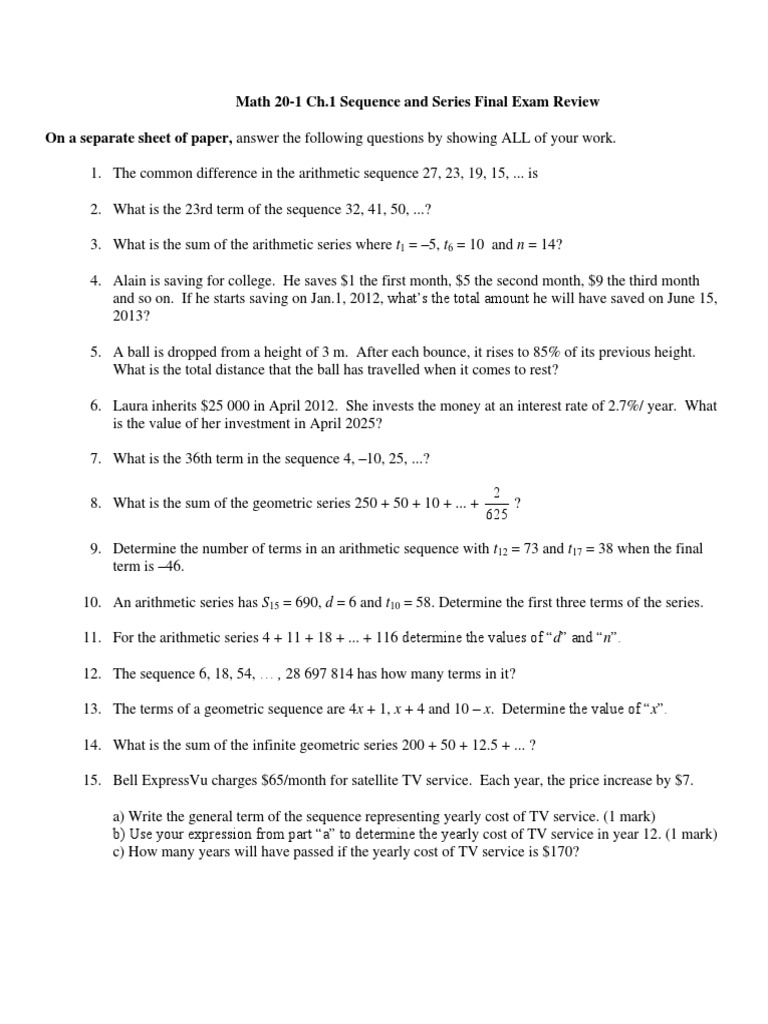 Final Exam Review Cummulative | PDF | Trigonometric Functions ...