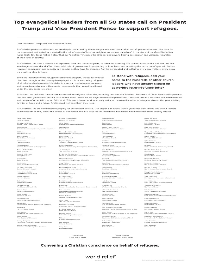 World Relief Letter | PDF | Persecution | Presbyterianism