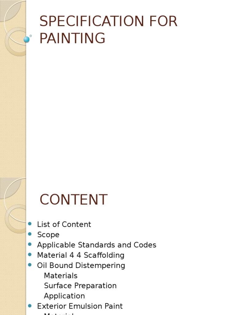 Specification For Painting | PDF | Paint | Paintings