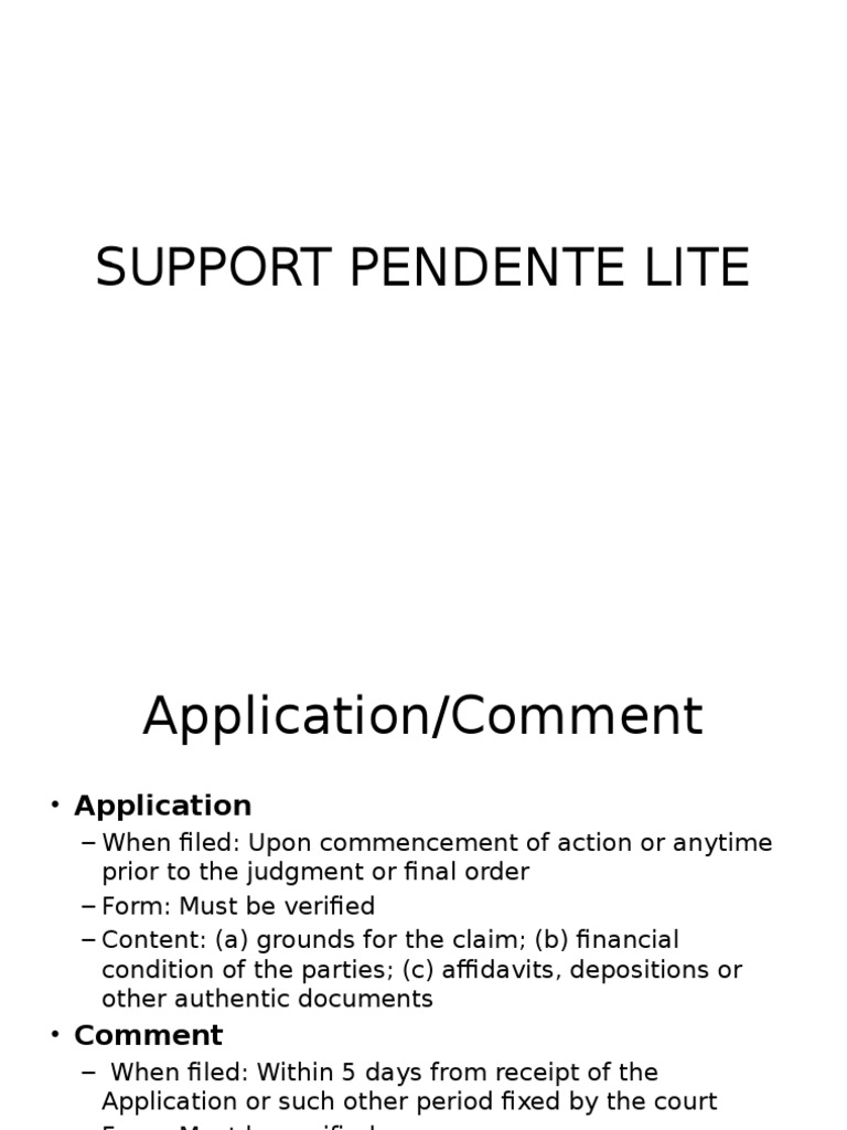 Support Pendente Lite | PDF | Receivership | Judgment (Law)