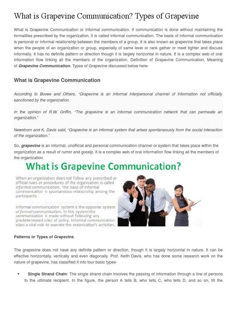 What Is Grapevine Communication | PDF | Rumor | Communication