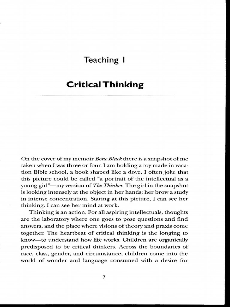 Hooks - Critical Thinking | PDF | Critical Thinking | Thought