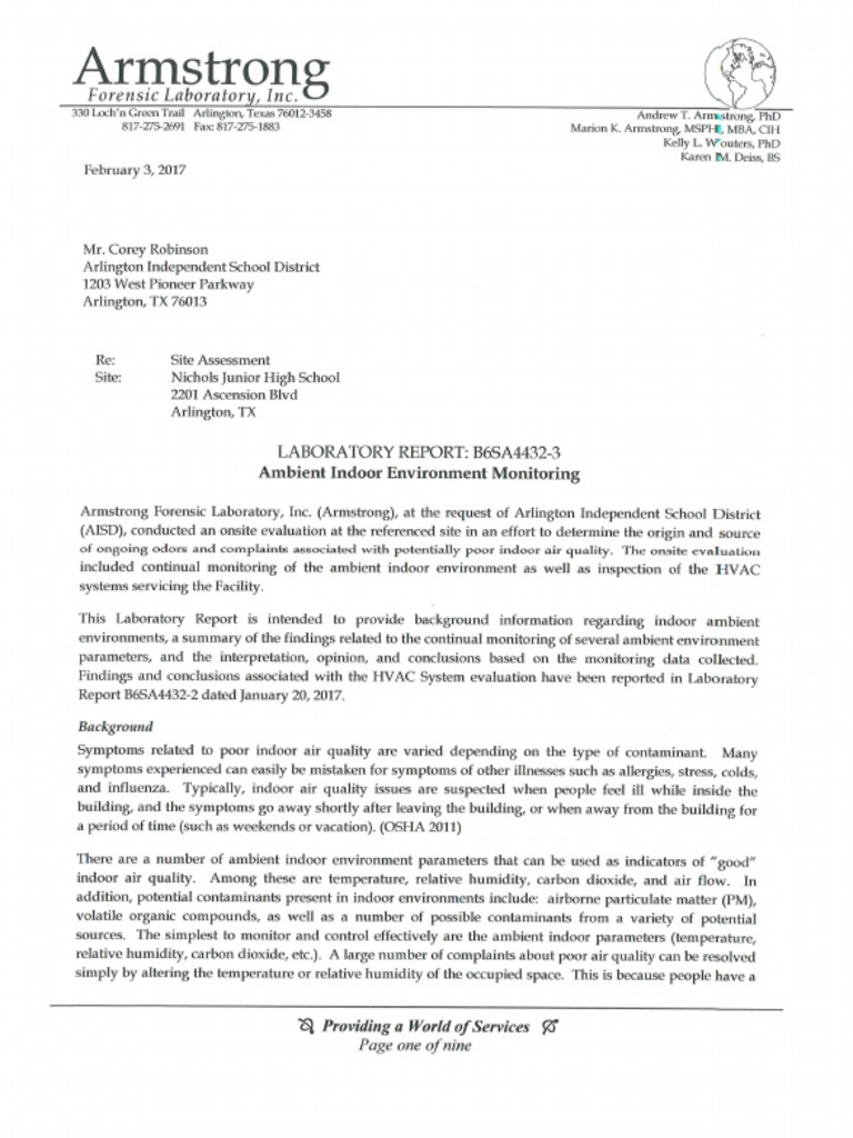 Nichols - Ambient Environment Monitoring Report | PDF