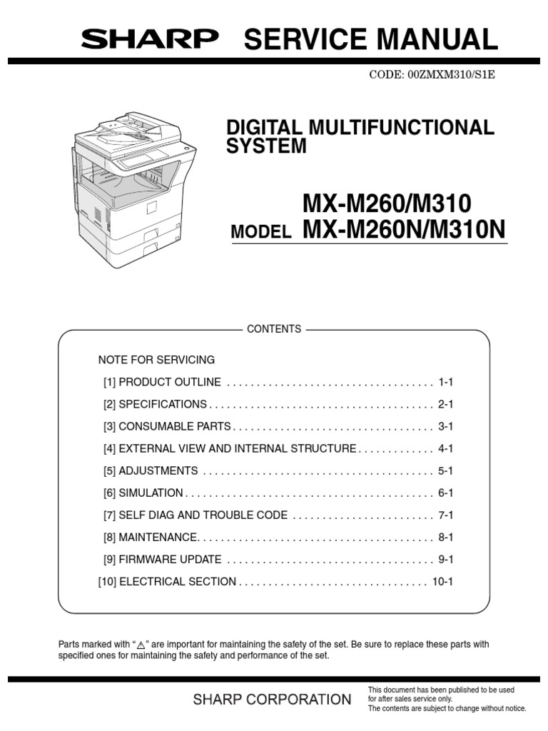 Sharp Mx-m260 Mx-m310 SM PG | PDF | Image Scanner | Fax