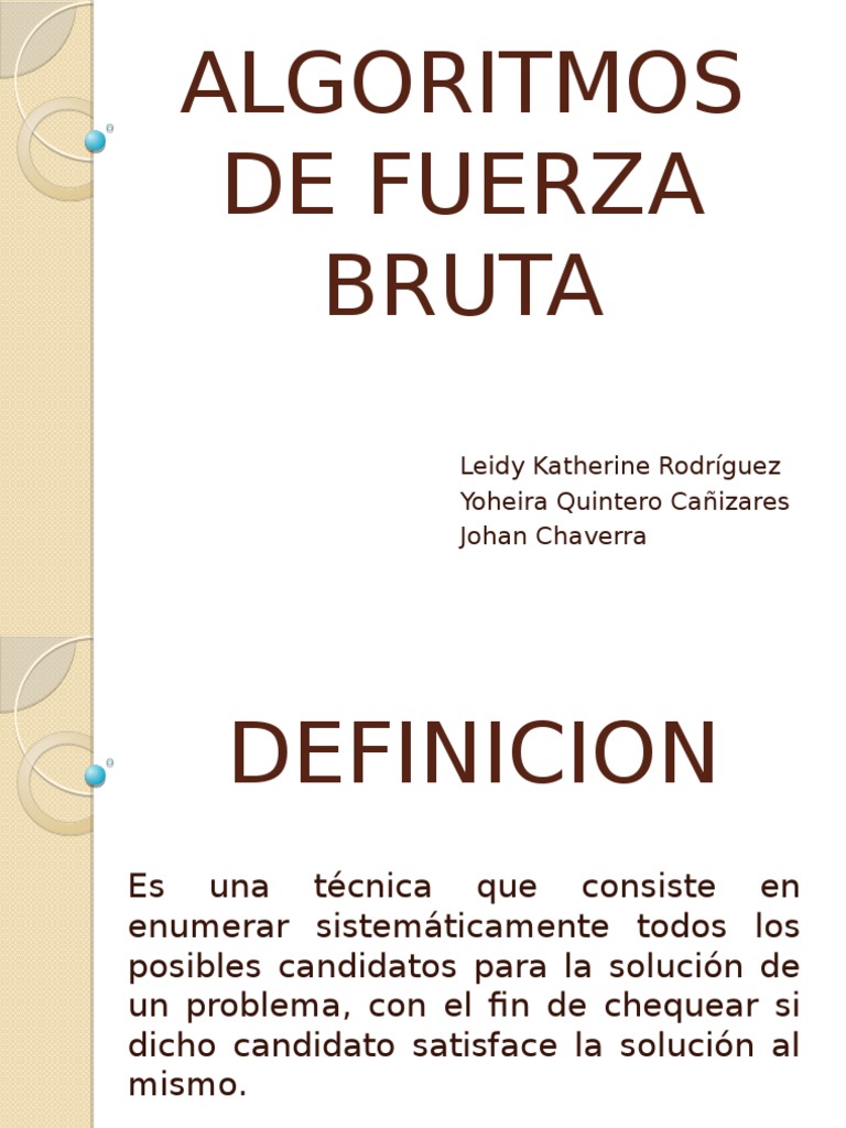 Algoritmos de Fuerza Bruta | PDF | Informática