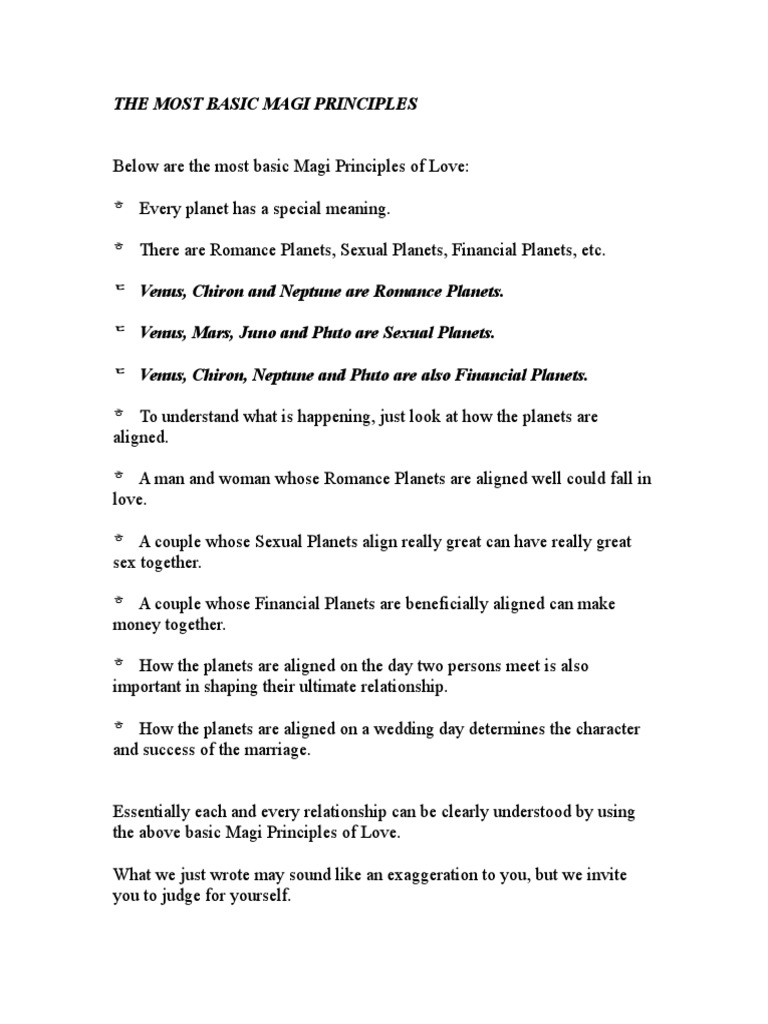 The Most Basic Magi Principles | PDF | Planets In Astrology | Planets