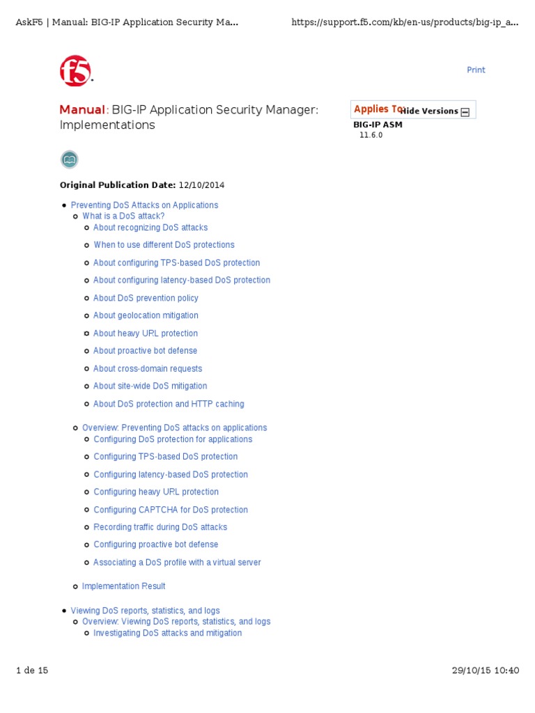 BIG-IP Application Security Manager: Implementations | PDF | Http ...