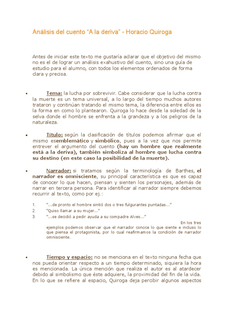 Análisis Del Cuento | PDF
