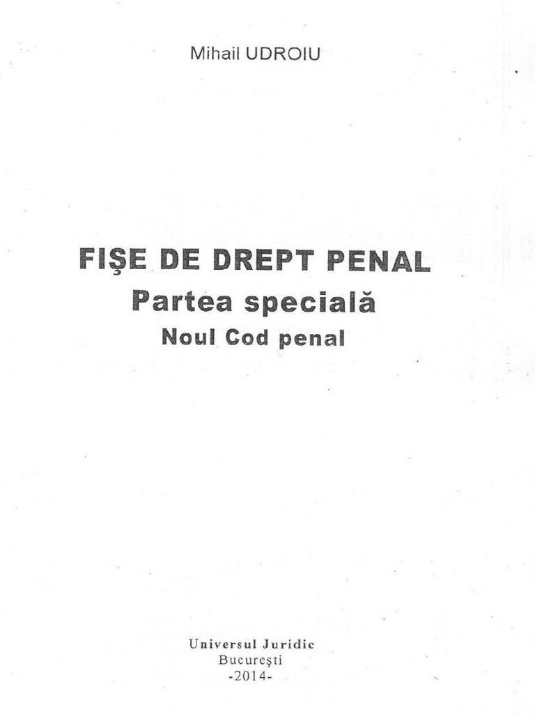 UDROIU - Drept Penal Partea Speciala 2014 | PDF
